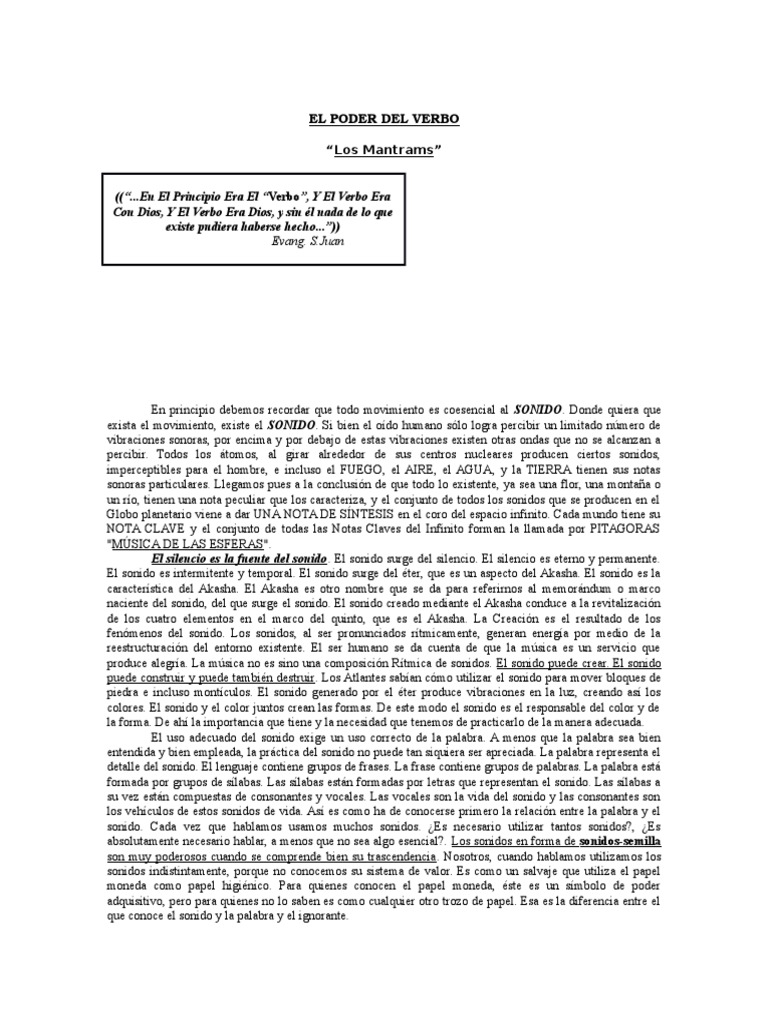 El Poder Del Verbo | PDF