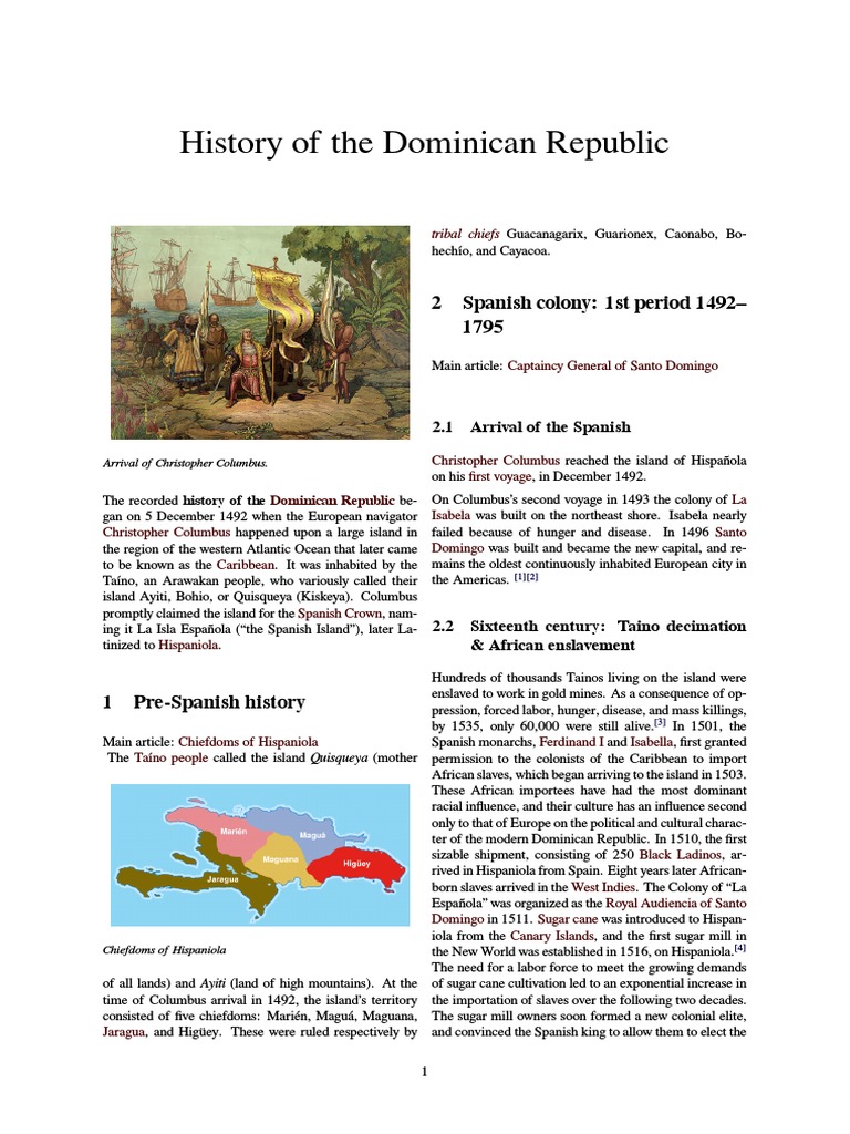 History of The Dominican Republic | PDF | Dominican Republic | Haiti