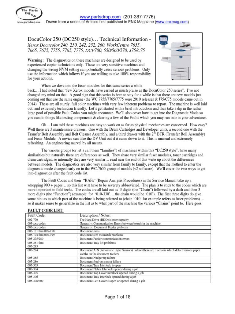 Technical Info on Xerox DocuColor 250 Series | PDF | User Interface | Password
