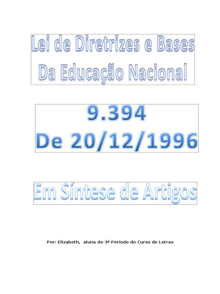 LDB: Princípios e Deveres da Educação | PDF | Ensino Superior | Pré-escola