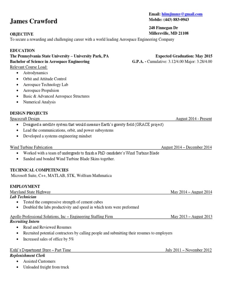 James Crawford - Resume 1 | PDF