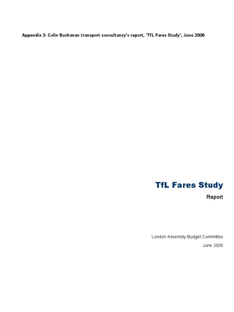 TFL Fares Study | PDF | Demand | Price Elasticity Of Demand
