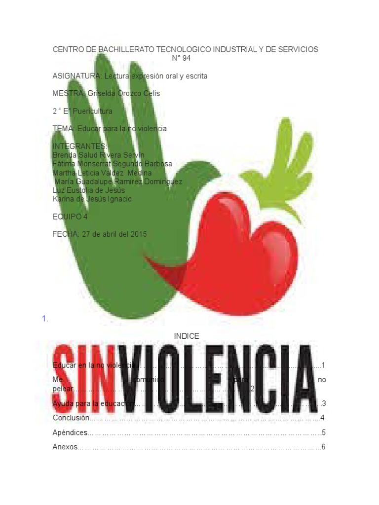 Educar para La No Violencia | PDF | Tolerancia | Conocimiento