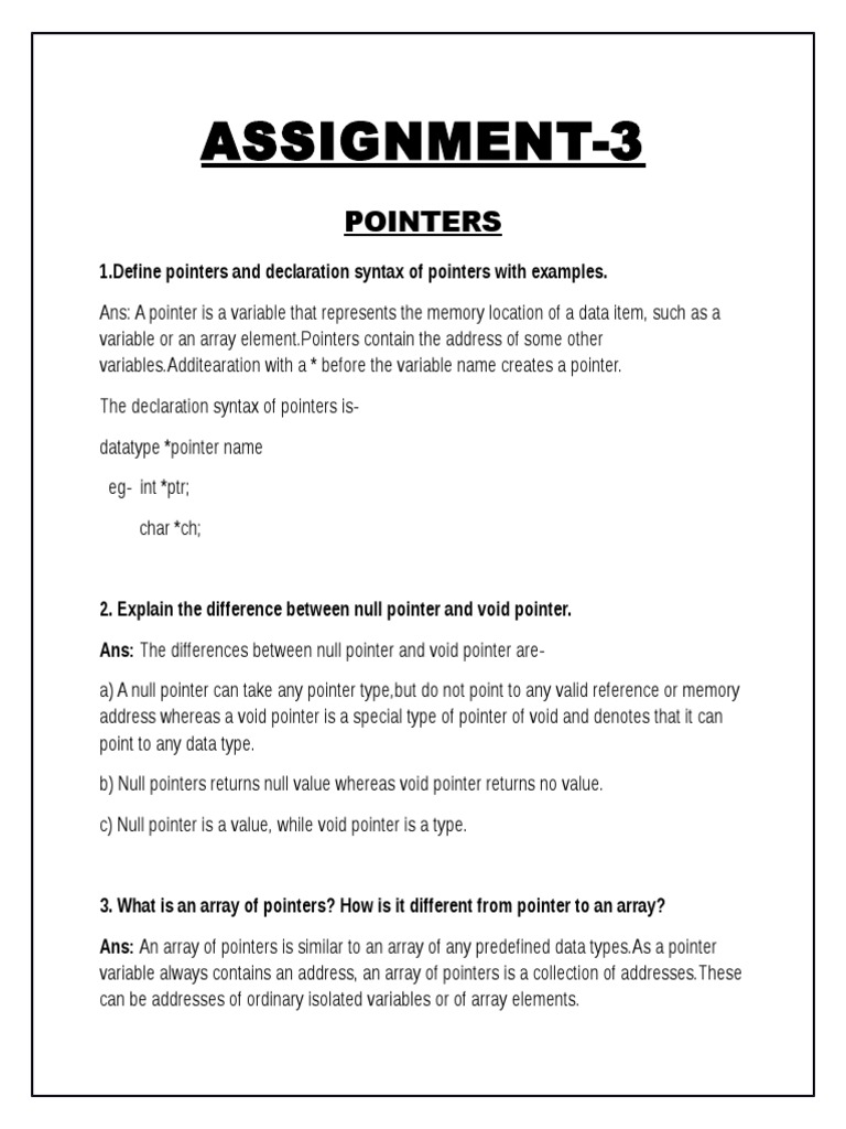 Pointers Pdf Pointer Computer Programming Subroutine 9366