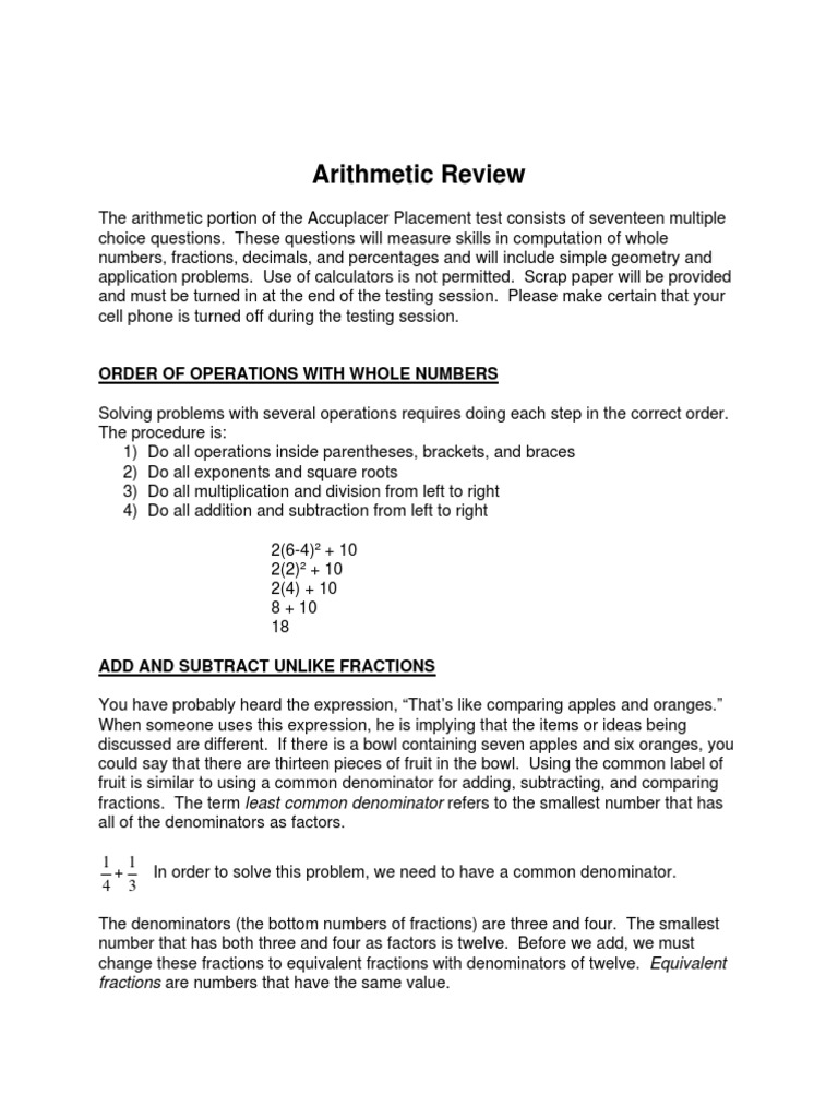 CSC Math Reviewer | PDF | Fraction (Mathematics) | Division (Mathematics)