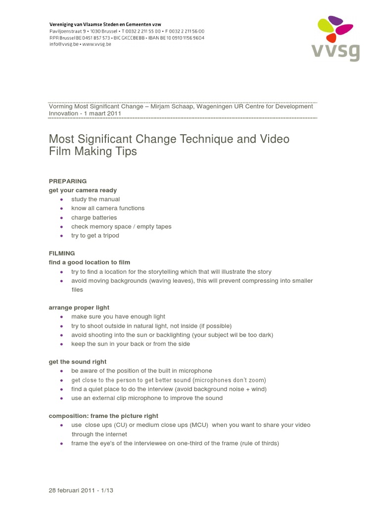 Video Filmmaking Techniques Guide | PDF | Leisure