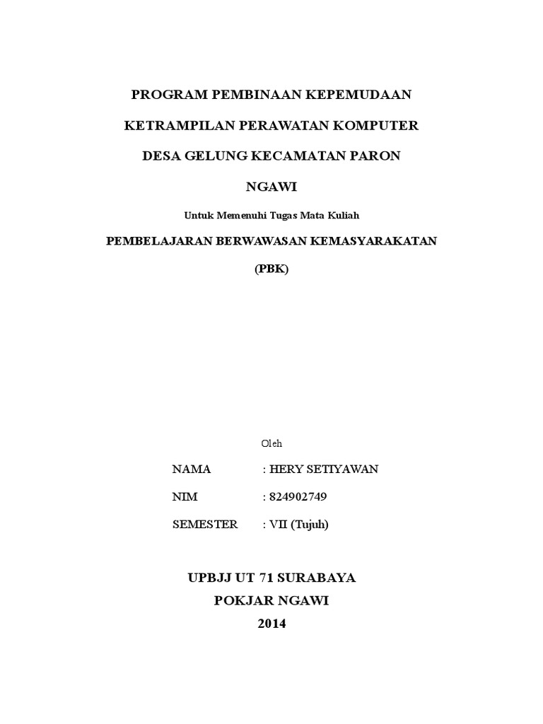 Program Pembinaan Kepemudaan | PDF
