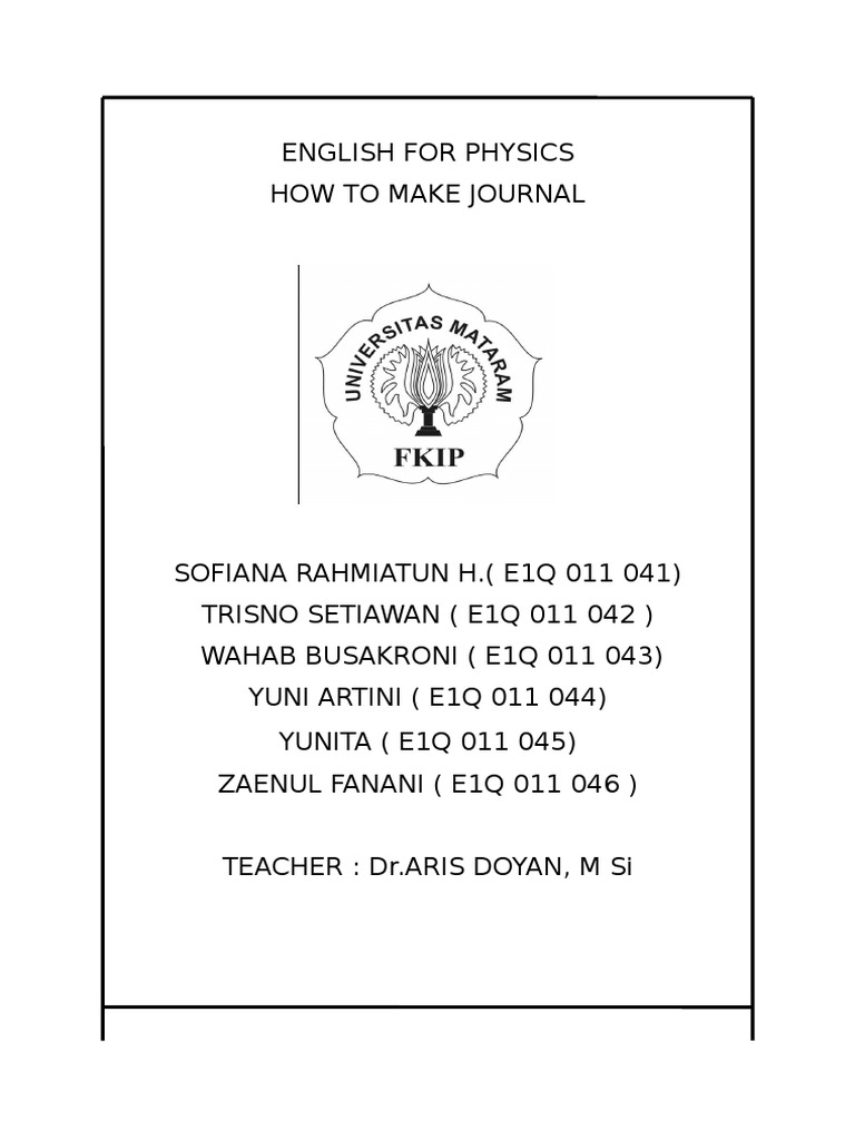 How To Make Jurnal (Group 7) | PDF | Bracket | Science