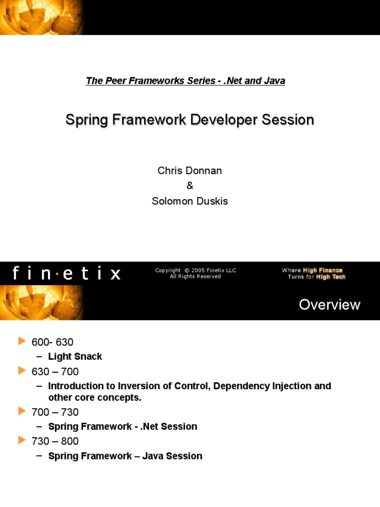 Spring Framework Presentation | PDF | Spring Framework | Class ...