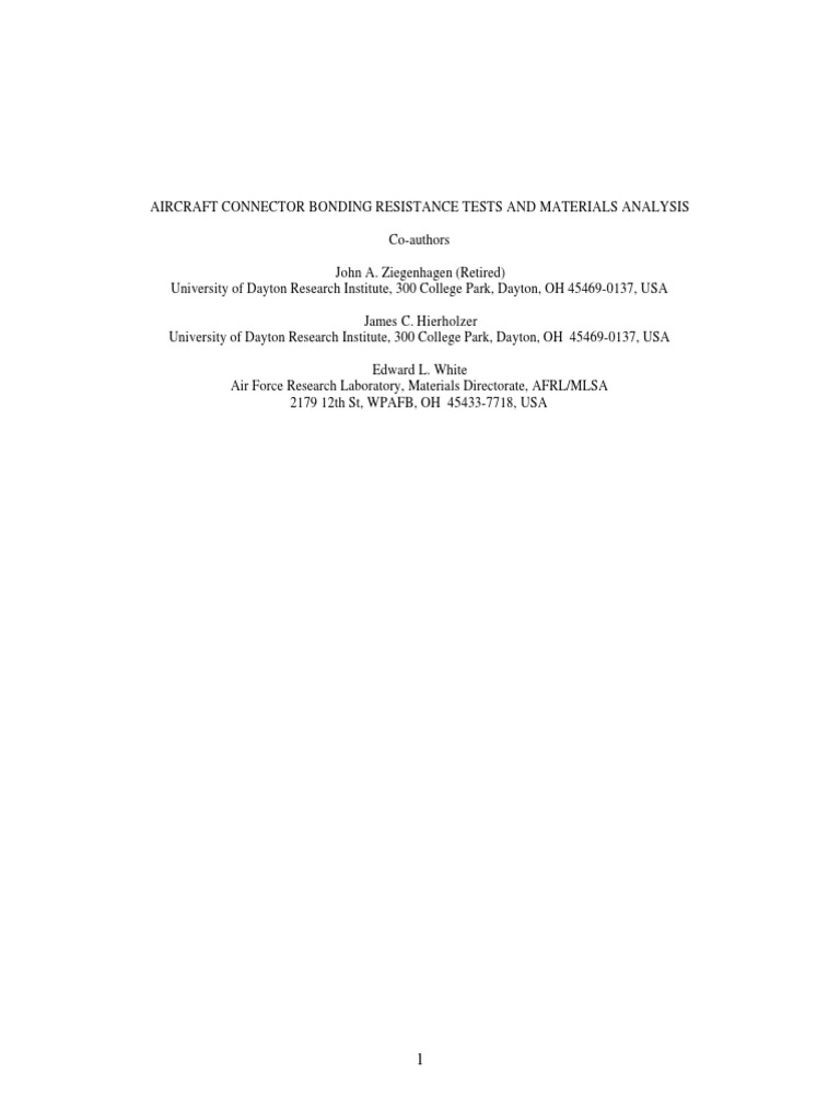 Aircraft Connector Bonding Resistance Tests | PDF | Sodium Chloride ...