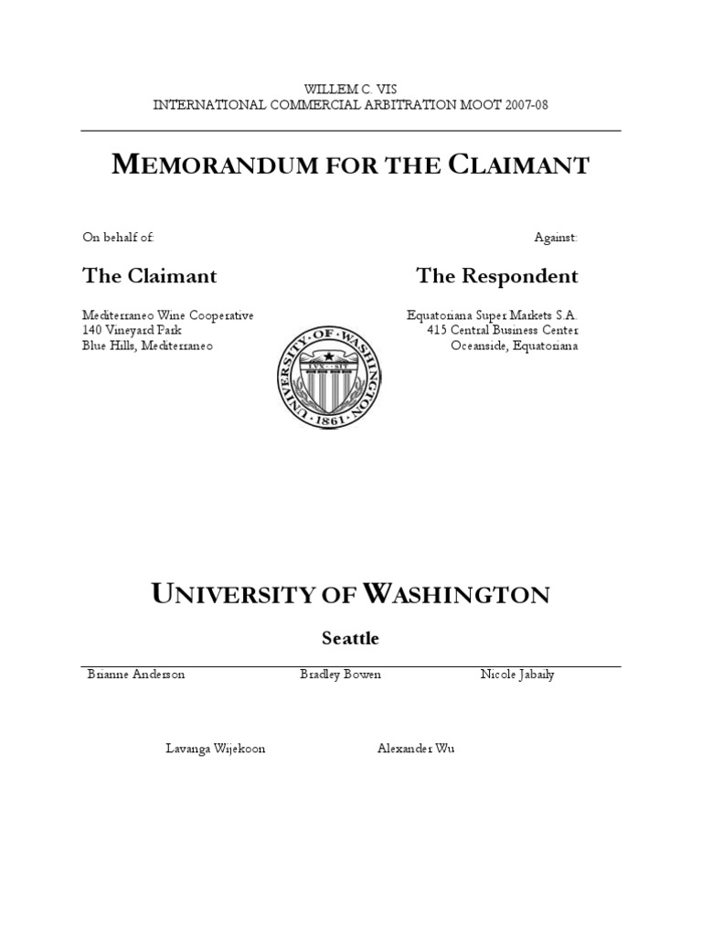 Law Students' Arbitration Brief | PDF | Arbitration | Arbitral Tribunal