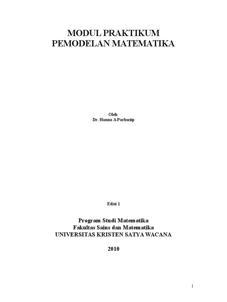 Modul Praktikum Pemodelan Matematika | PDF