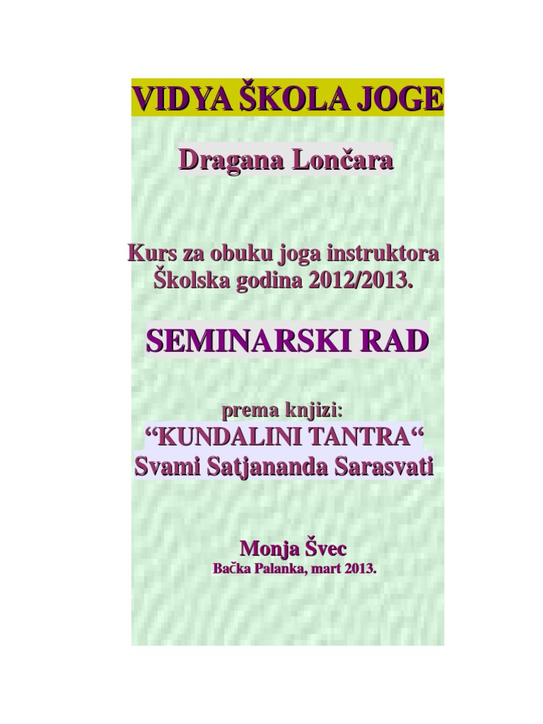 Monja Svec Kundalini Tantra PDF | PDF
