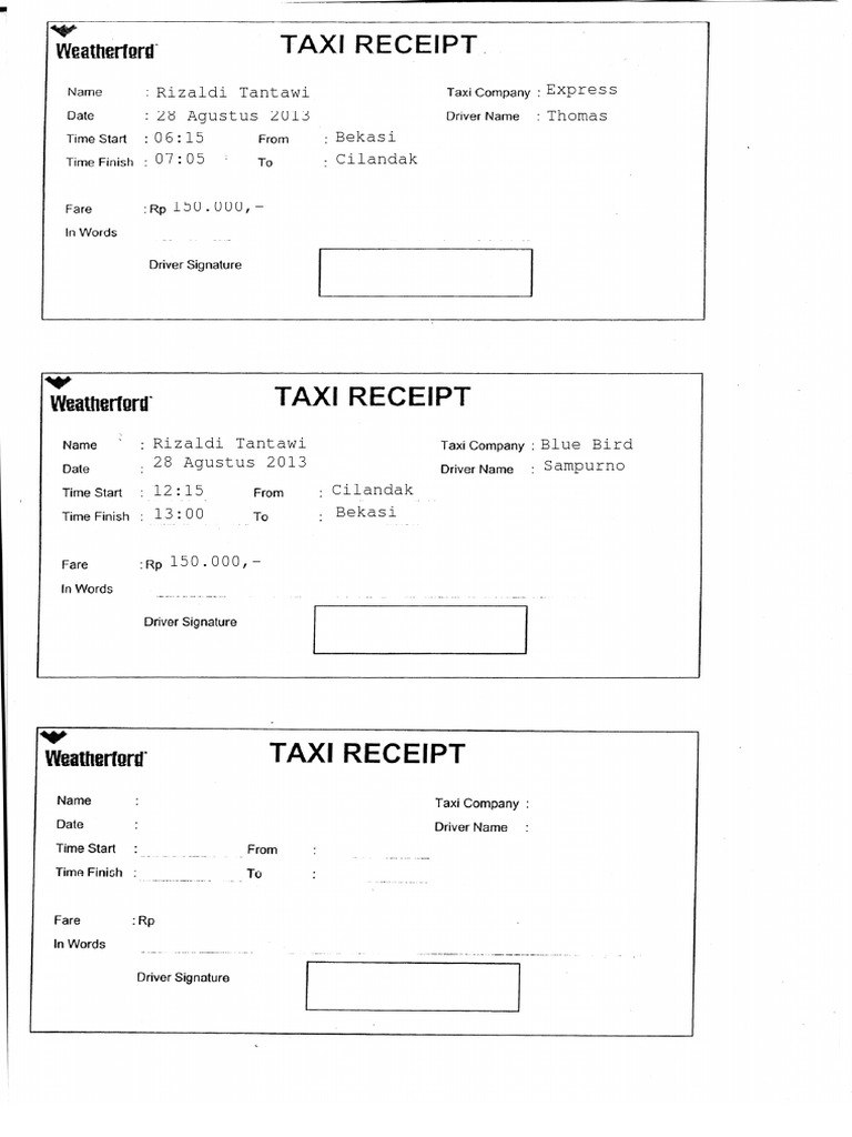 Taxi Receipt | PDF