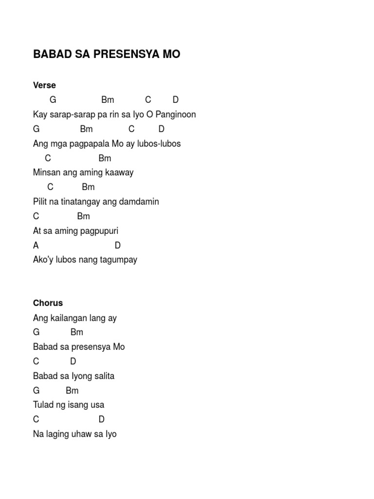 Babad Sa Presensya Mo | PDF