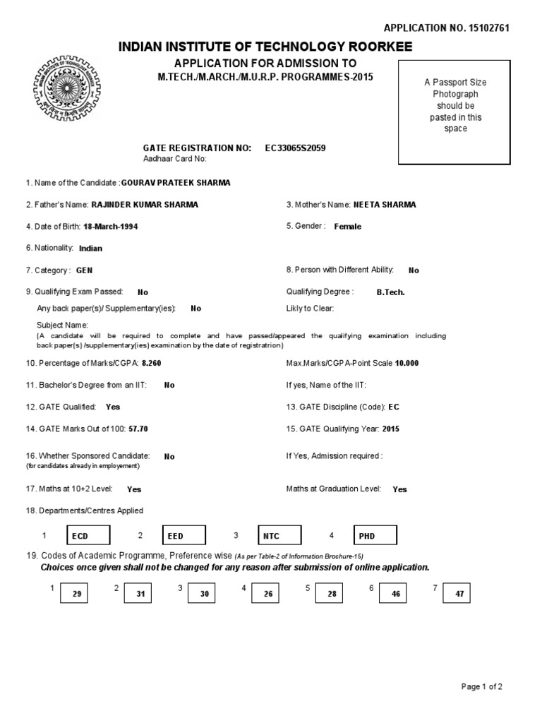 ApplicationForm PDF | PDF | Academia | Further Education