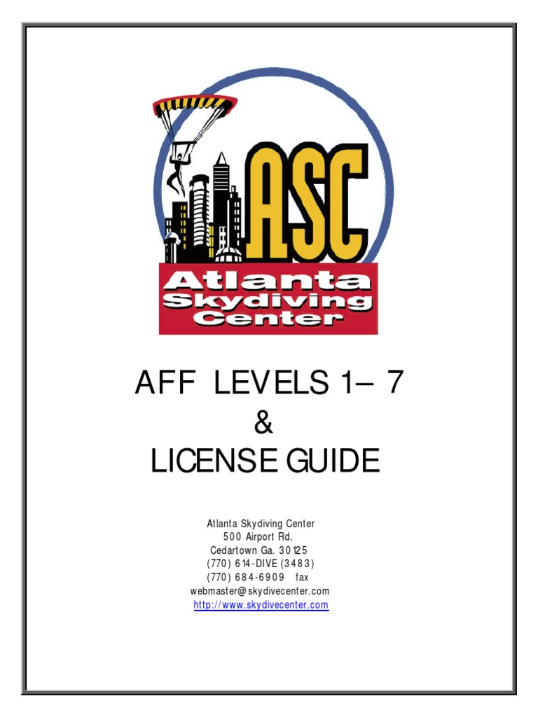 Aff Levels 1 - 7 & License Guide | PDF | Parachuting | Parachute