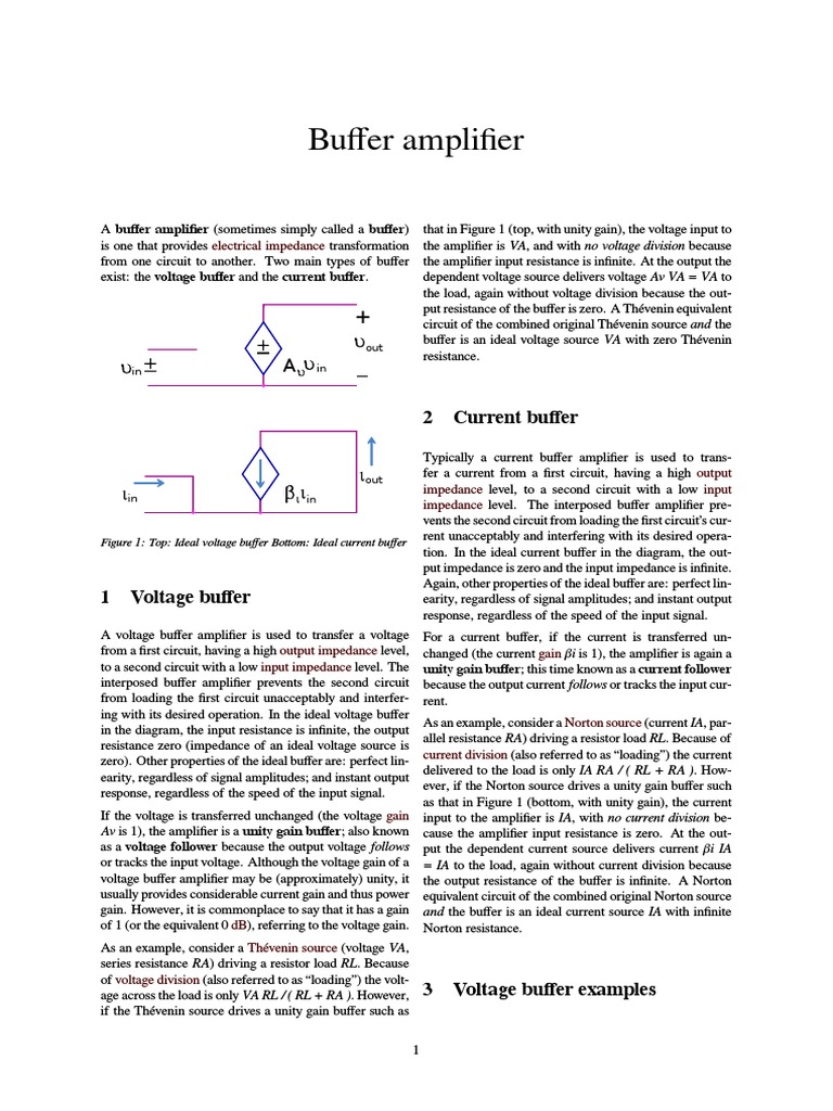 Buffer Amplifier PDF | PDF | Operational Amplifier | Electronic Circuits