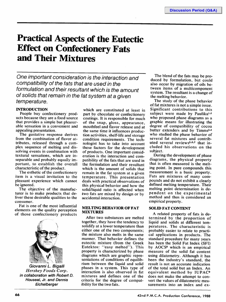 Eutectic Effects on Confectionery Fats | PDF | Phase (Matter) | Materials
