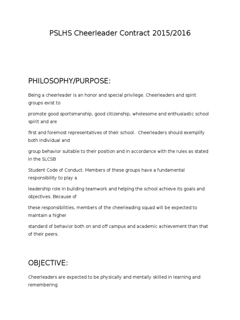 Pslhs Cheer Constitution 2015-2016 | PDF | Cheerleading | Sports