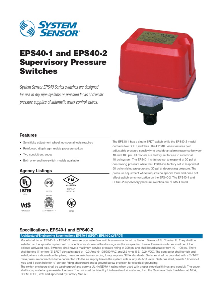 System Sensor EPS40 Data Sheet | Download Free PDF | Fire Sprinkler ...