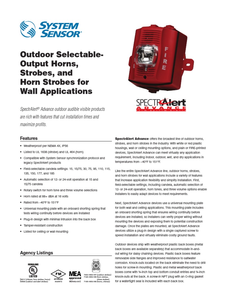 System Sensor HRK-R Data Sheet | PDF | Power Supply | Electrical Wiring