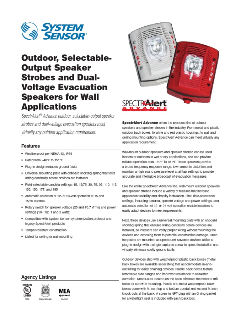 System Sensor MWBB Data Sheet | PDF