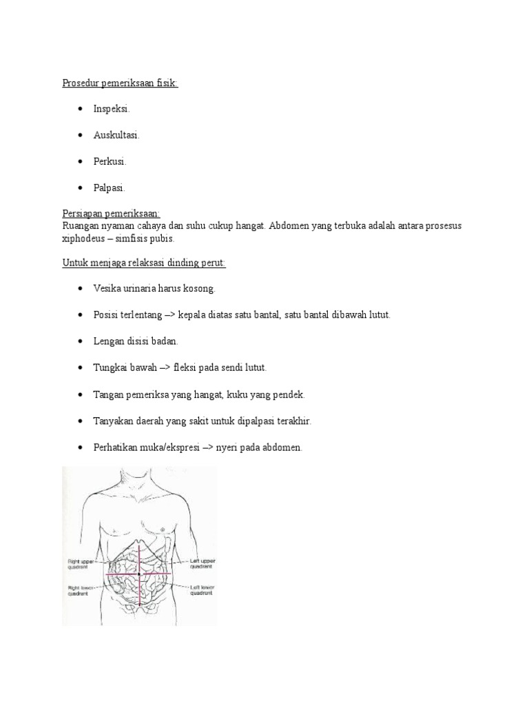 Prosedur Pemeriksaan Fisik Abdomen | PDF
