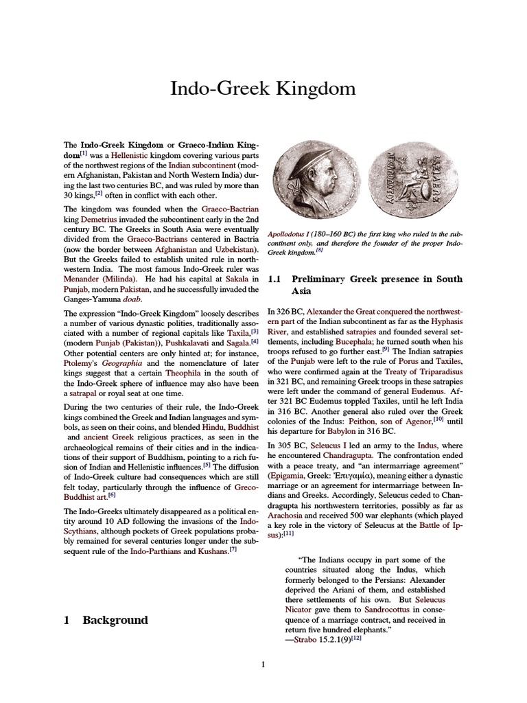 Overview of the Indo-Greek Kingdom | PDF | Ancient India | Religion And ...