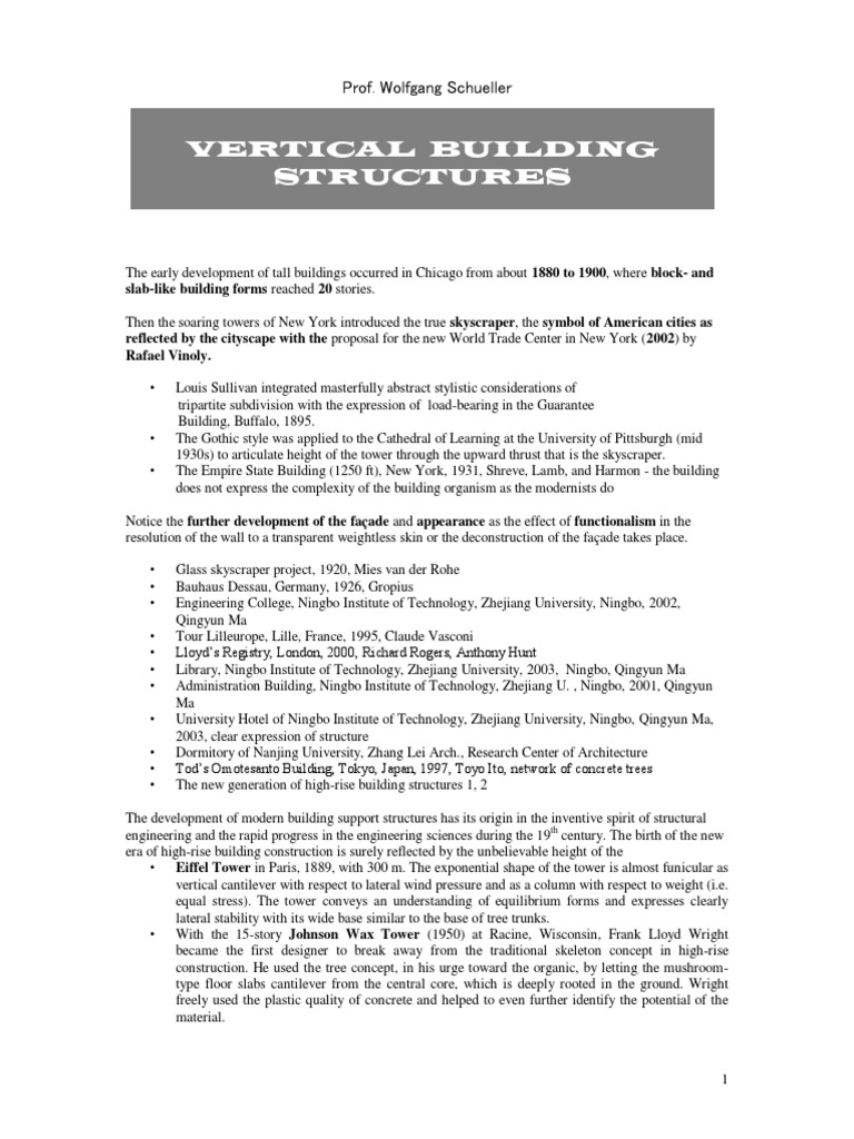 Vertical Building Structures, Wolfgang Schueller | PDF | Framing ...