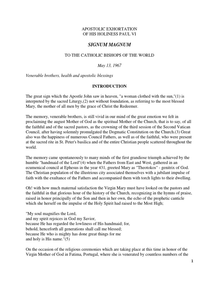 Signum Magnum | PDF | Mary, Mother Of Jesus | Grace In Christianity