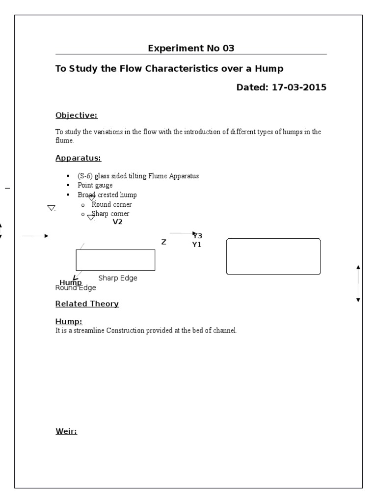 Flow Study Over Hump in Flume | PDF | Science & Mathematics ...
