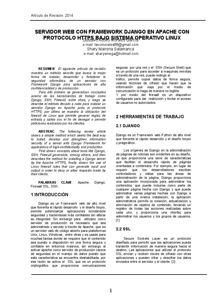 Servidor Web Con Framework Django en Apache | PDF | Transport Layer Security | Servidor web
