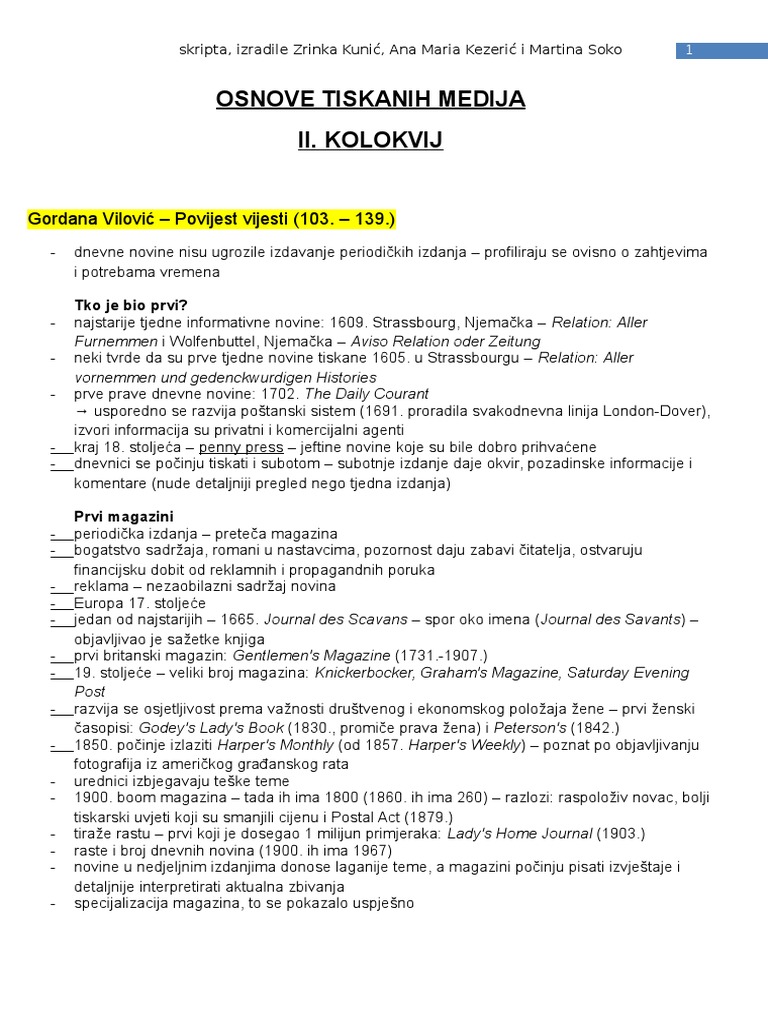 TISAK-2 Kolokvij | PDF