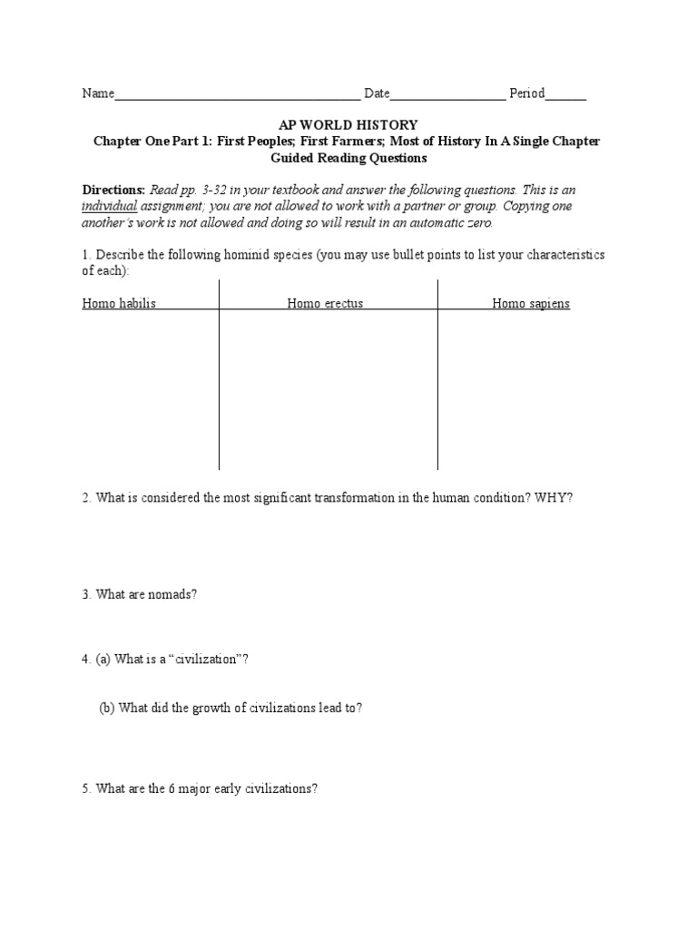 AP World History: First Peoples Overview | PDF