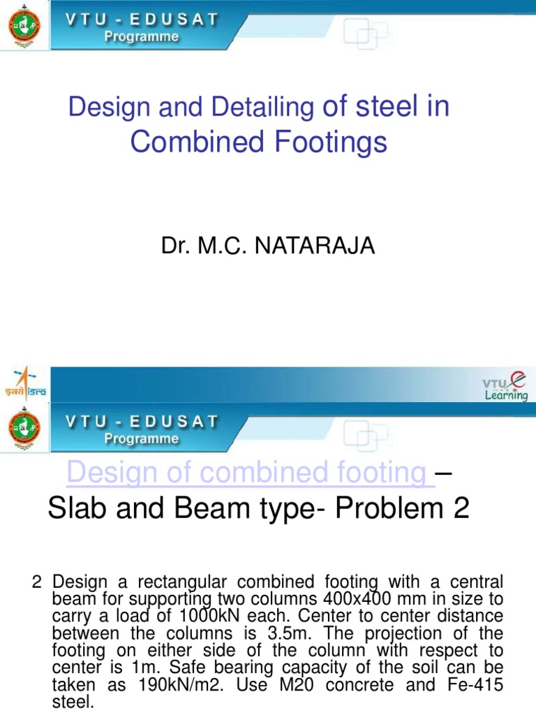 Combined Footing Design for Steel Columns | PDF | Bending | Column
