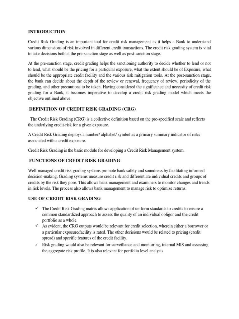 Credit Risk Grading PDF | Download Free PDF | Risk Management | Credit Risk