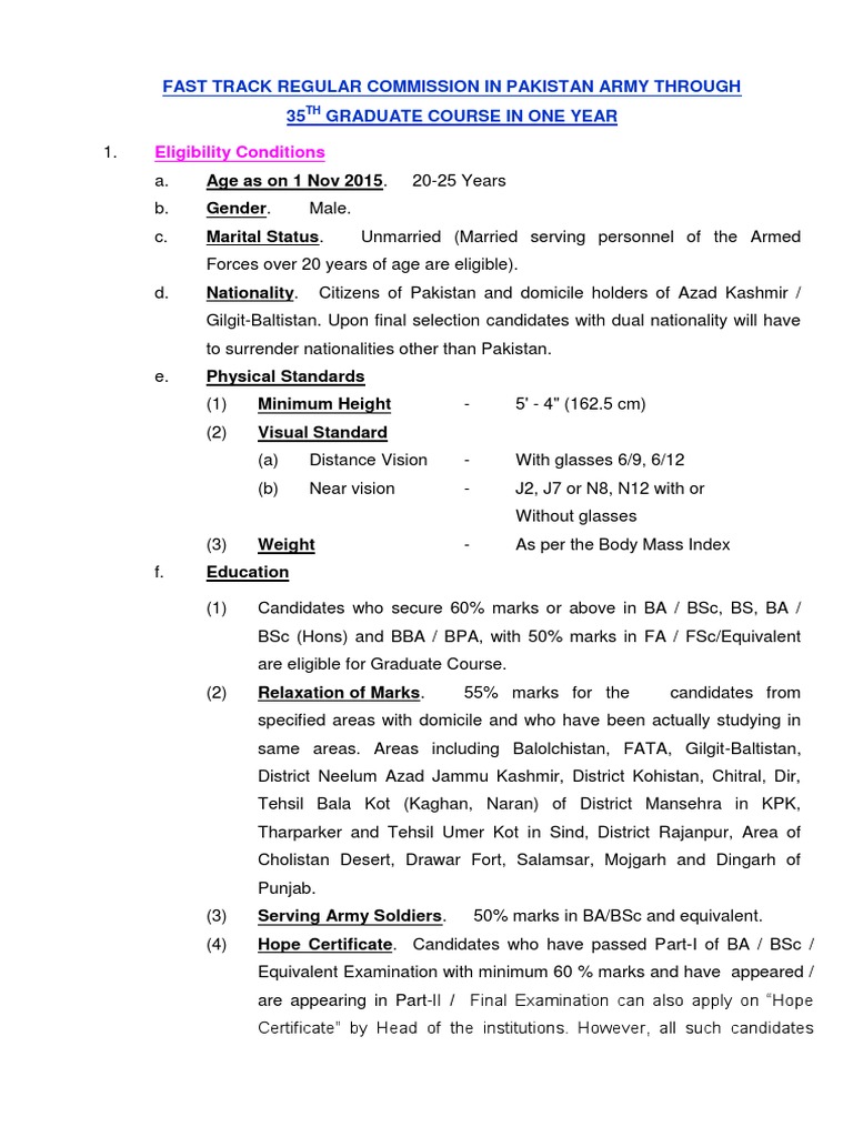Fast Track Regular Commission in Army | PDF | Finance & Money Management
