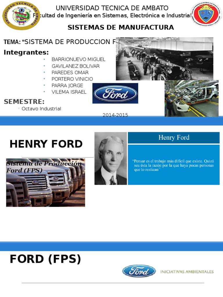 Sistema de Producción Ford: Principios y Evolución | PDF | Compania de ...