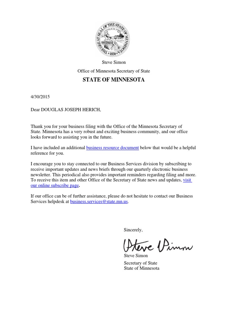 Original Filing - Assumed Name Acknowledgement 4-30-2015 | Small ...