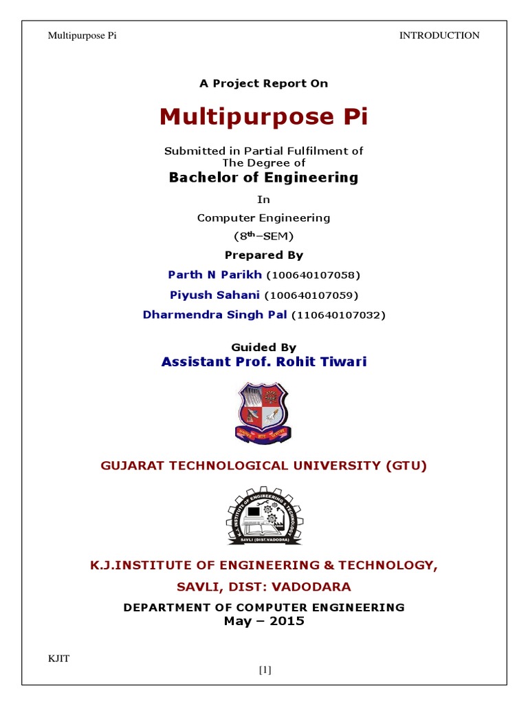 Project Report: Multipurpose Pi | PDF | Feasibility Study | Secure Digital