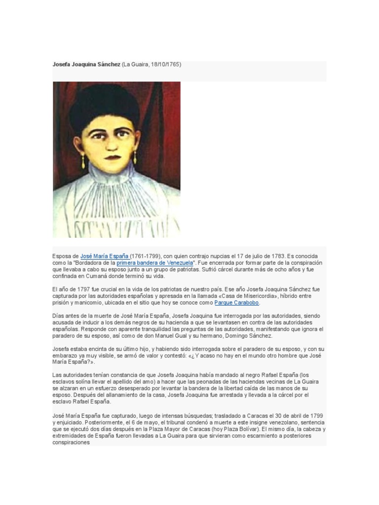 Josefa Joaquina Sánchez | PDF | Historia