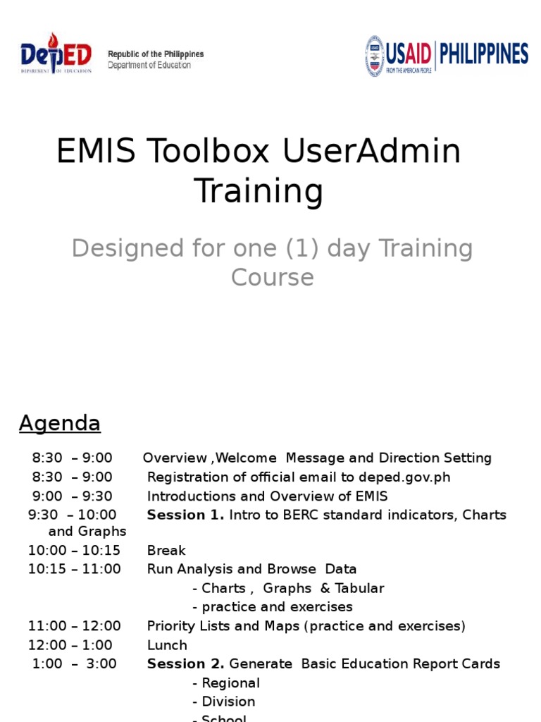 EMIS Toolbox UserAdmin Guide Presentation | PDF | Chart | User Interface