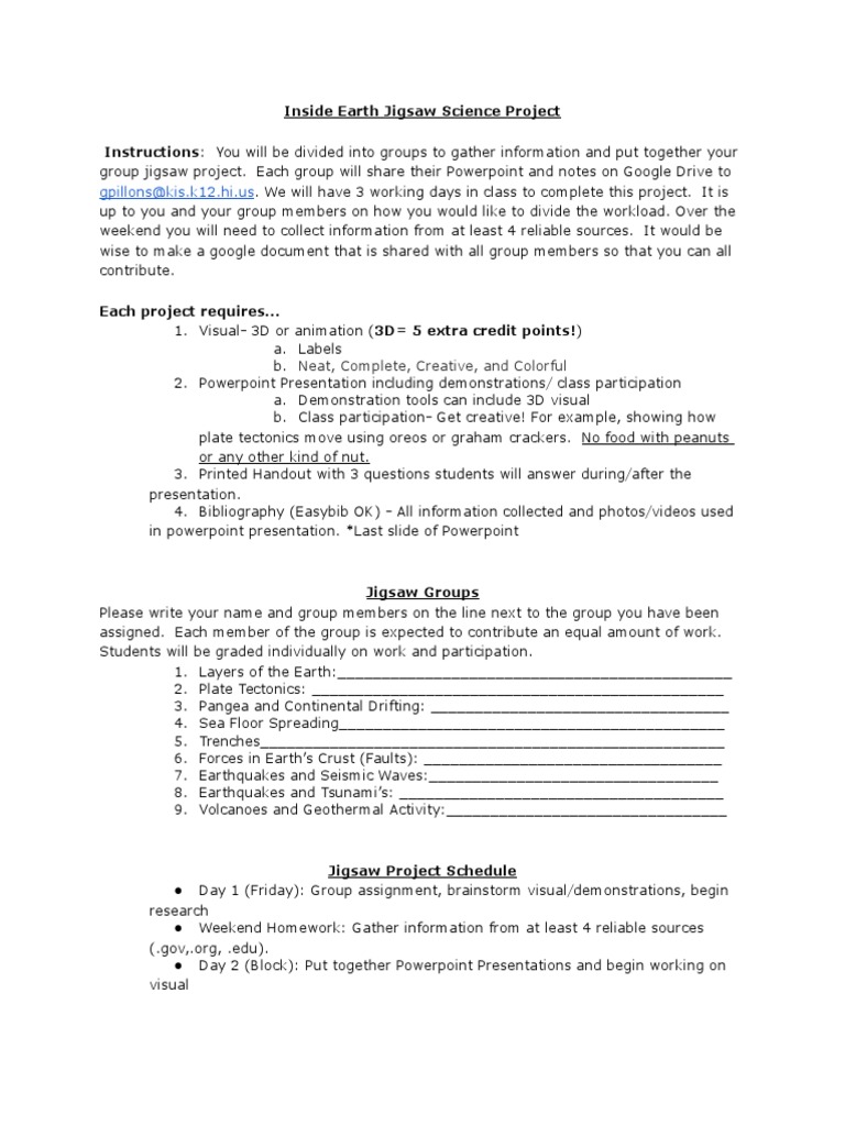 Inside Earth Jigsaw Project Guide | PDF | Art