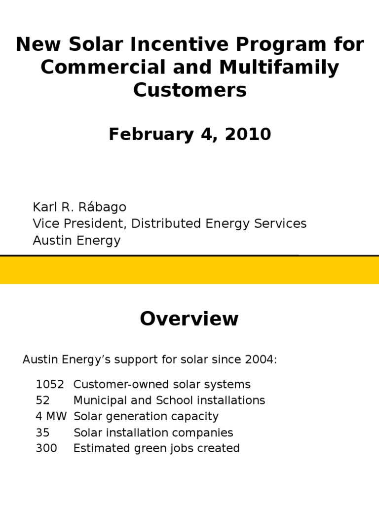 New Solar Incentive Program For Commercial and | PDF | Solar Power ...