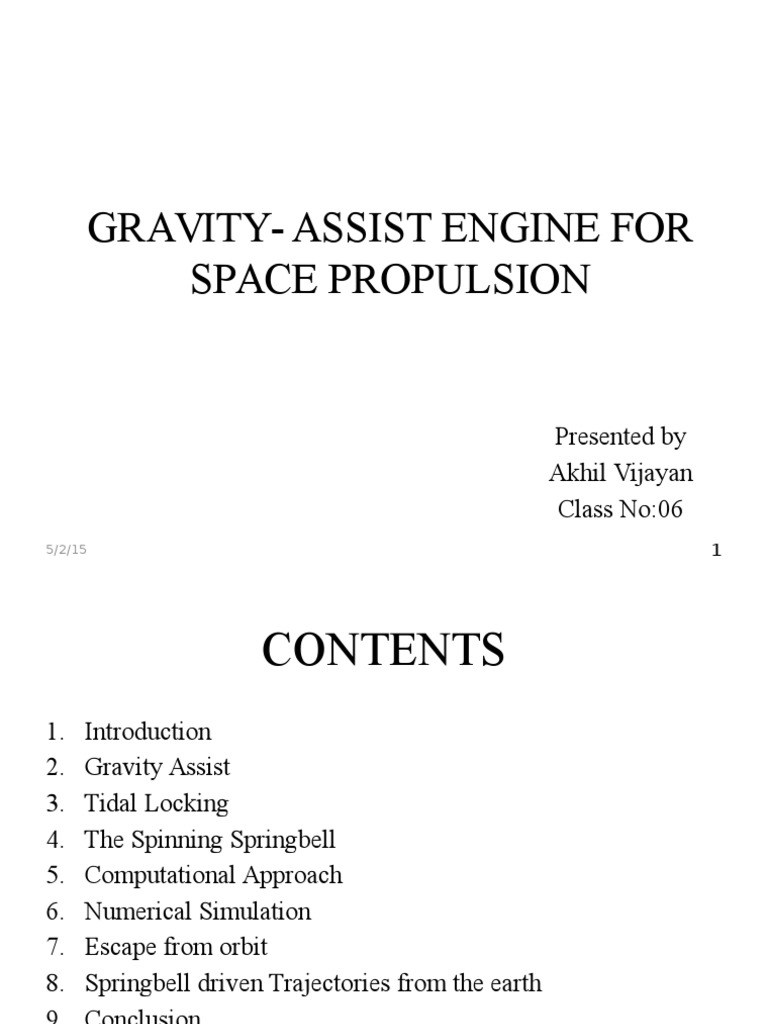 Gravity Assist Engine for Space Travel | PDF | Gravity Assist | Orbit