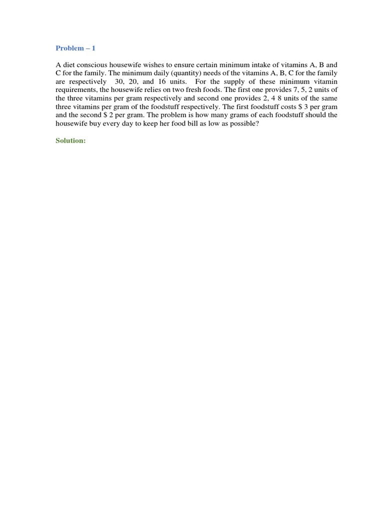 Problem - 1: Solution | PDF