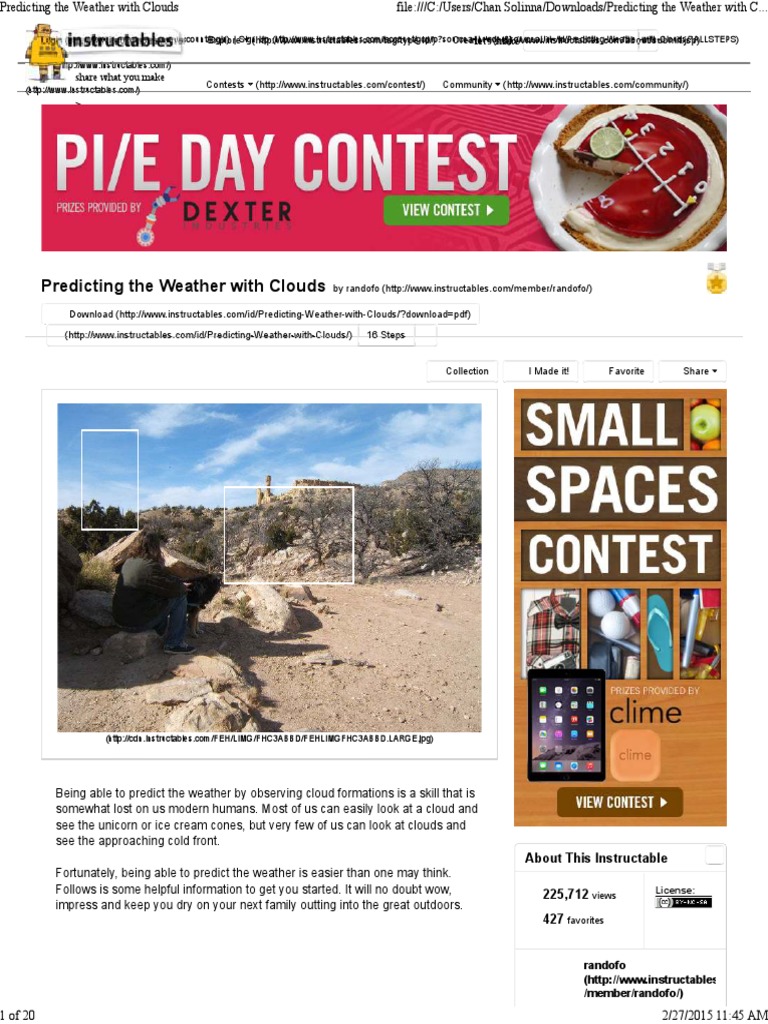 Predicting The Weather With Clouds | PDF | Cloud | Weather