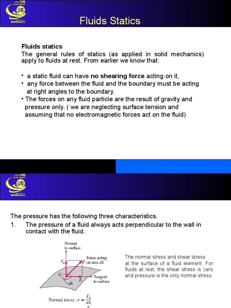 Fluids Statics For Measurenment | PDF | Pressure Measurement | Pressure