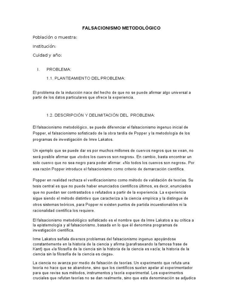 Falsacionismo Metodológico | PDF | Karl Popper | Science